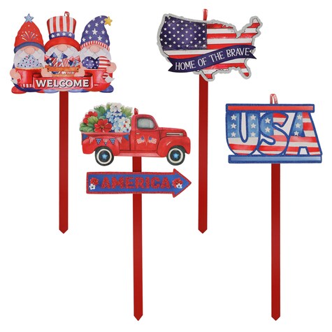 View Patriotic Yard Stake, 4-ct Assorted.