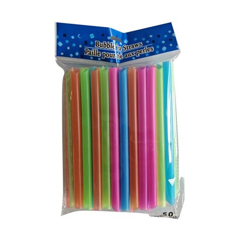 View Neon Bubble Tea Straws, 50
