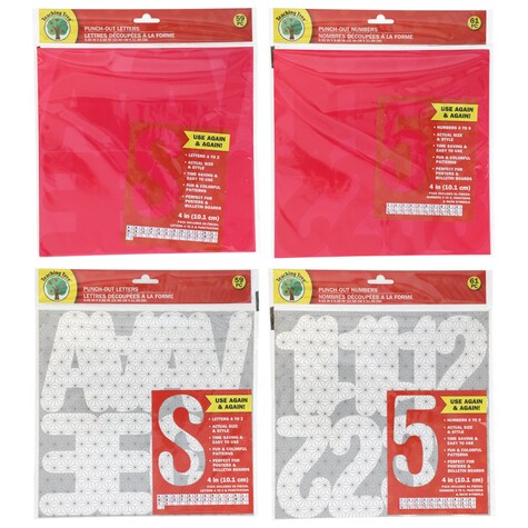 Teaching Tree Die-Cut Letters and Numbers, 4 in. | Dollar Tree