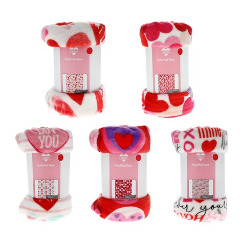 View Valentine's Printed Polyester Plush Throws,