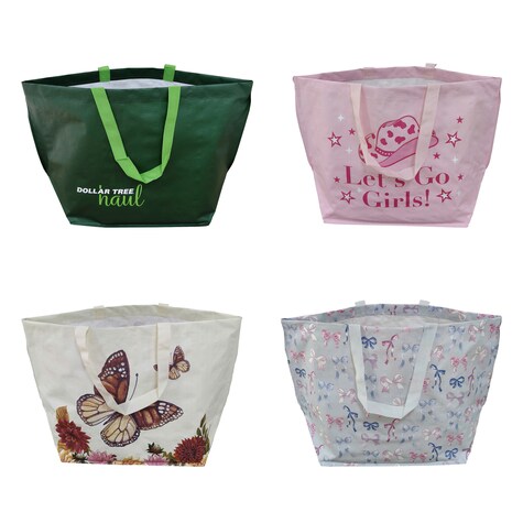 View Reusable Printed Tote Bag, Assorted