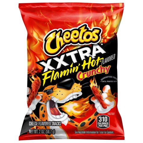 Cheetos Crunchy Cheese Flavored Snacks Xxtra Flamin' Hot Flavored 2 Oz ...
