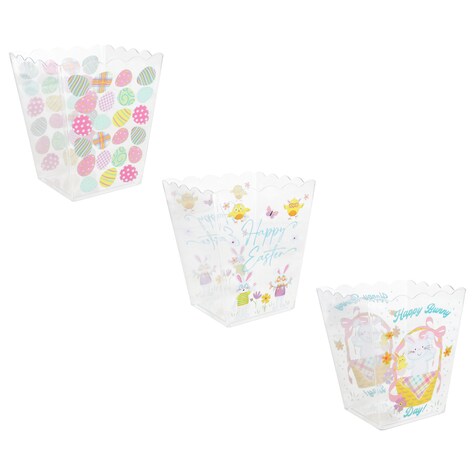 View Scalloped Plastic Easter Themed Containers,