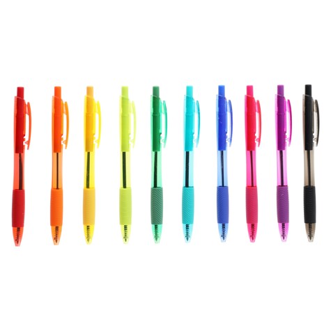 View Inc. ClipClicks Colorful Ballpoint Pens,