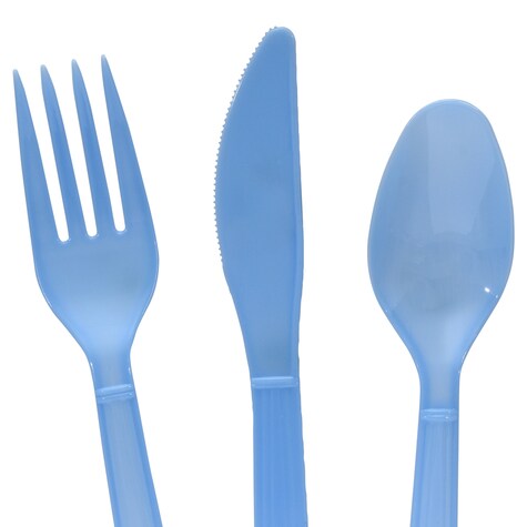 View Light Blue Plastic Utensils, 48-ct.