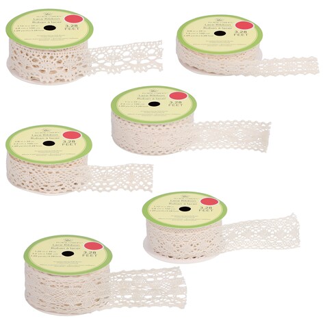 View Floral Garden Lace Ribbon, 3.28-ft.