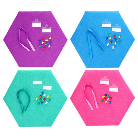 View Jot Hexagon Felt Bulletin Board,