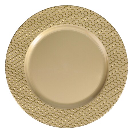 View Gold Honeycomb Charger Plates, 13-in.