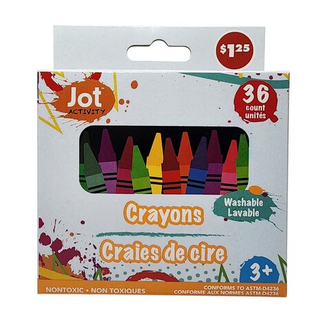 View Jot Boxed Washable Crayons, 36