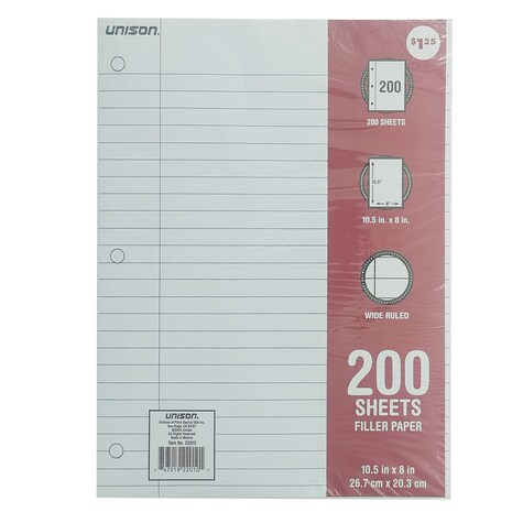 View Lined Wide Ruled Filler Paper,