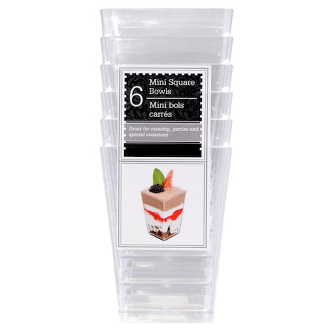 View Tall Mini Square Bowls, 6-ct.
