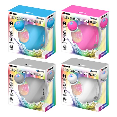 View 2Boom Bluetooth LED Shower Speaker,