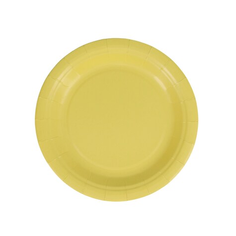 View Bright Yellow Round Paper Plates,