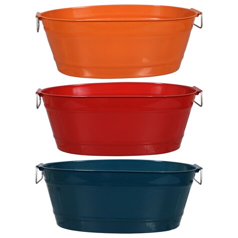 Harvest Colored Oval Plastic Tubs, 12.125x8.875x4.625-in. | Dollar Tree