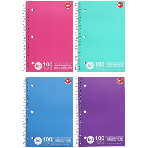 View Jot Spiral-Bound Notebooks, 100 Pages