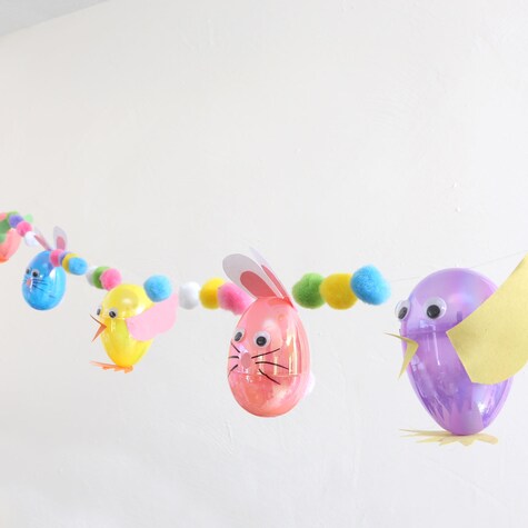 Easter Egg Chick and Bunny Garland