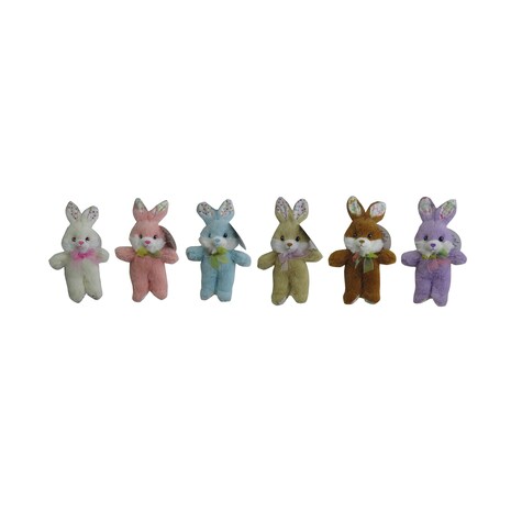 View Fuzzy Friends Colorful Plush Bunnies,
