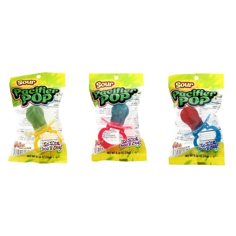 View Sour Pacifier Pops Assorted, 0.56-oz.