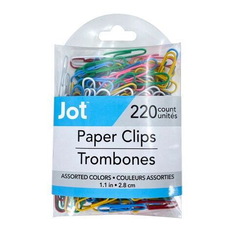 View Jot Multicolor Plastic-Coated Paper Clips,