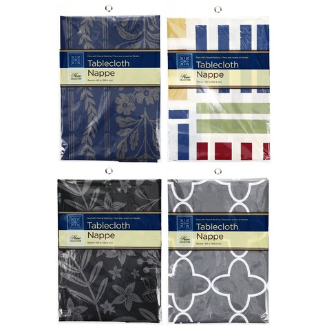 Bulk Home Collection Patterned Tablecloths with Flannel Backings ...