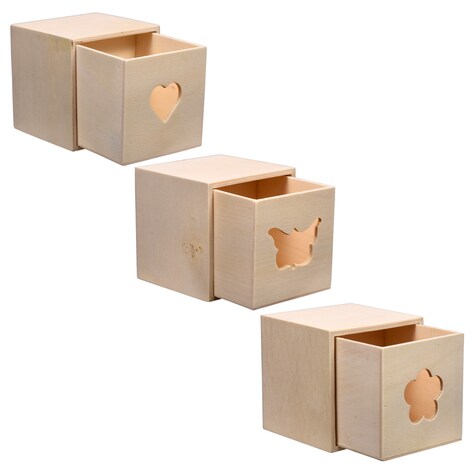 View Crafter's Square Wooden Boxes with