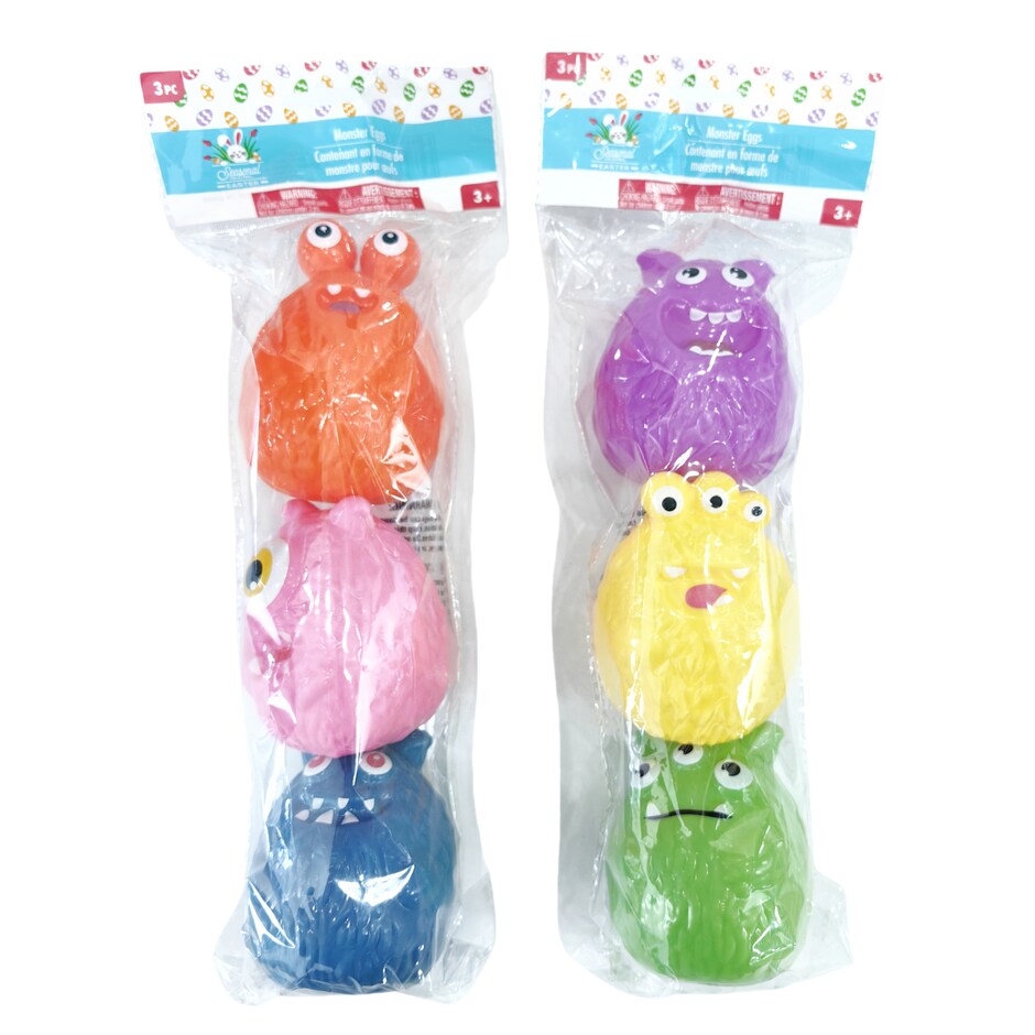 Seasonal Collection Monster Easter Eggs, Assorted Colors, 3-pc Pack ...