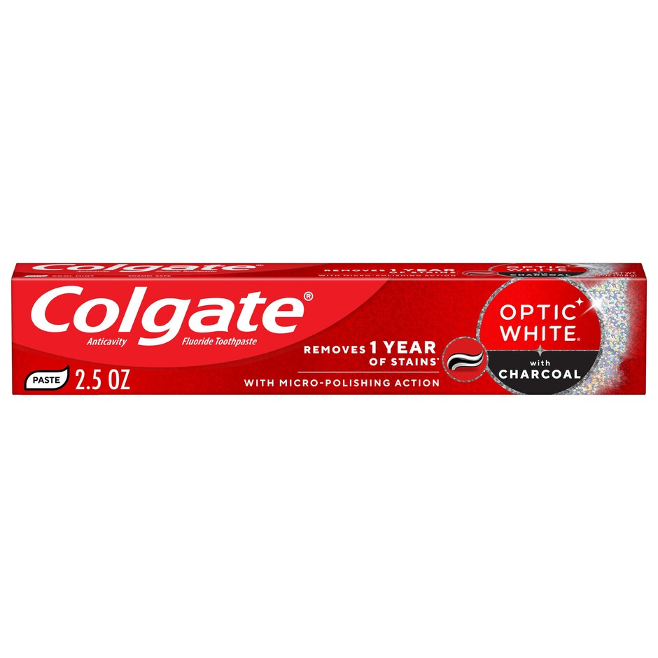 Colgate Travel Size Optic White Whitening Toothpaste With Charcoal, 1 ...