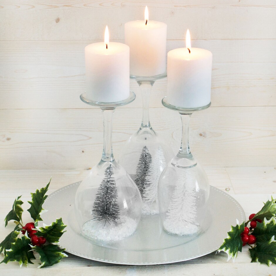 Christmas Candleholder Snow Globes | Dollar Tree