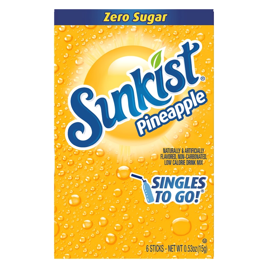 Sunkist Pineapple Singles-To-Go Drink Mix Packets, 6-ct.