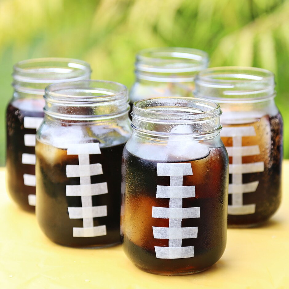 Mason Jar Football Drinks | Dollar Tree