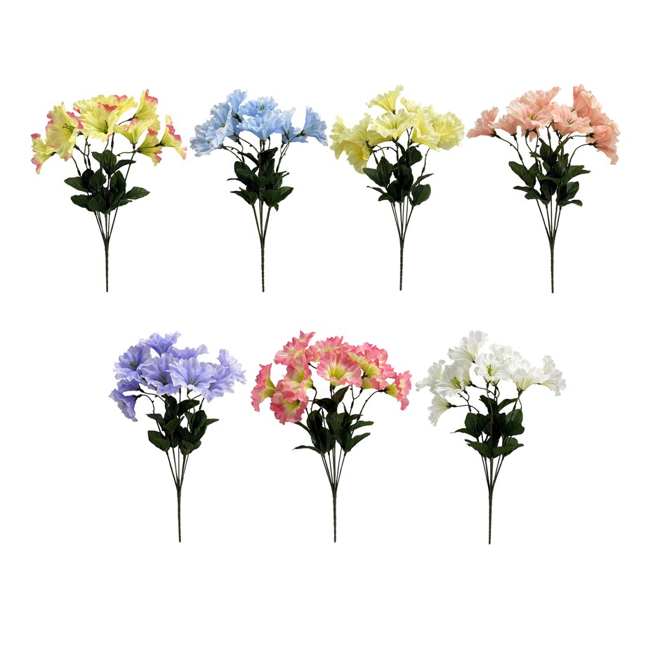 Floral Garden 7-Stem Spring Artificial Petunia Bush, 7-ct Assorted ...