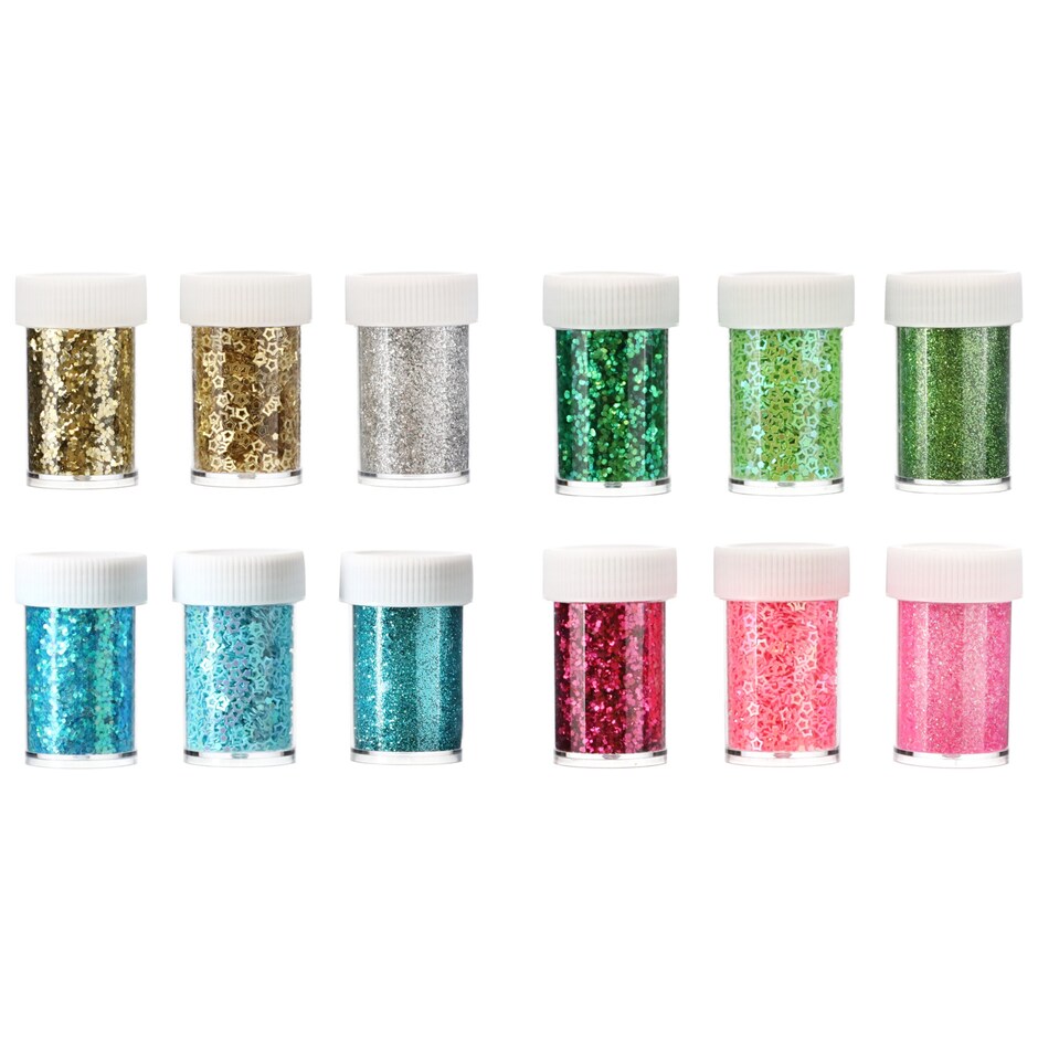 Crafters Square Glitter Pots Set, Assorted Color Patterns, 3-pc Pack ...