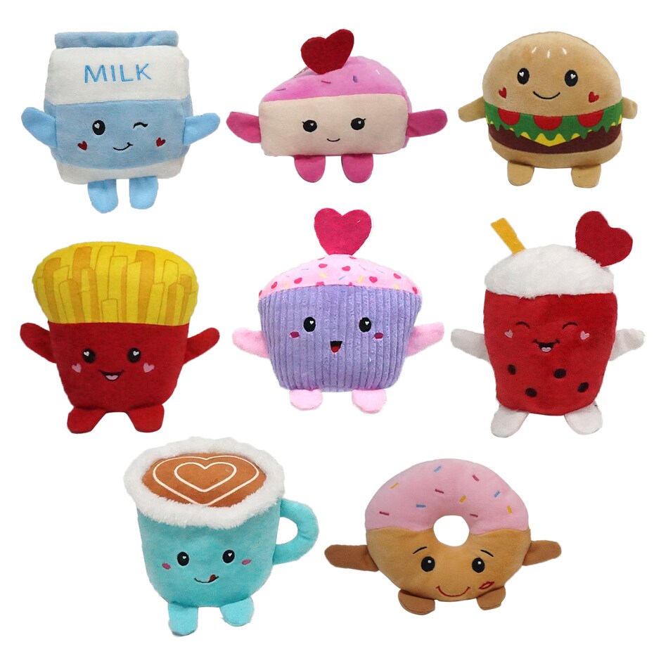 Fuzzy Friends Valentine's Food Plushies, 5-in.