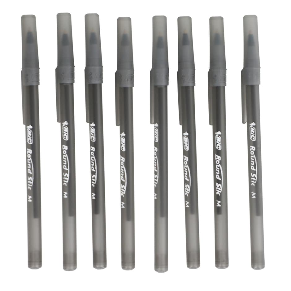 BIC Round Stic Xtra Life Black Ballpoint Pens, 8-pc Pack. | Dollar Tree
