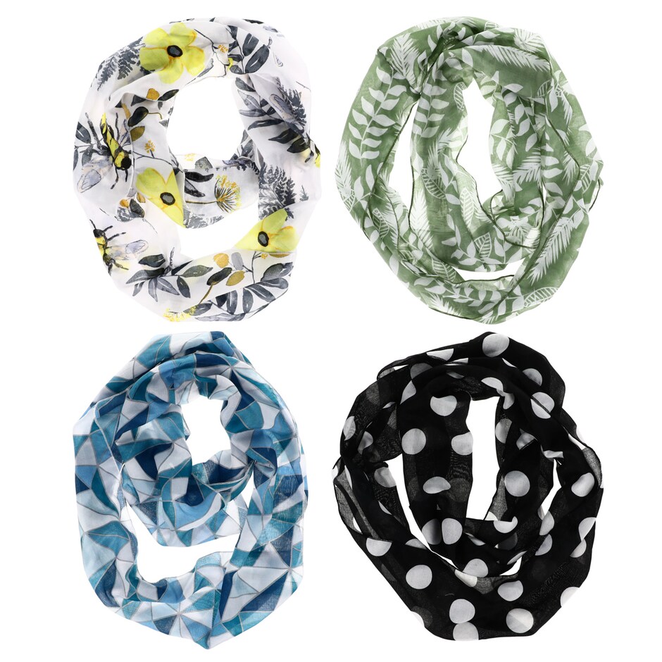 Thin Polyester Infinity Scarves, 10x68 in.