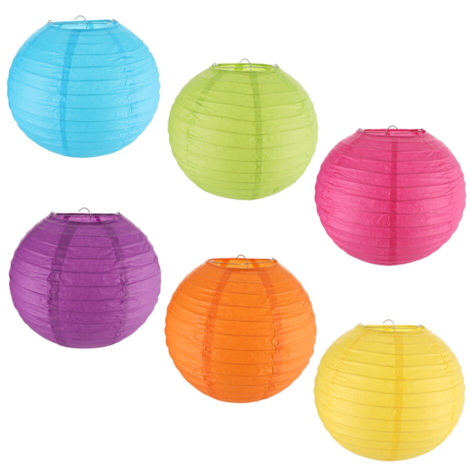 Color Assorted Round Paper Lanterns, 9.5 in. | Dollar Tree