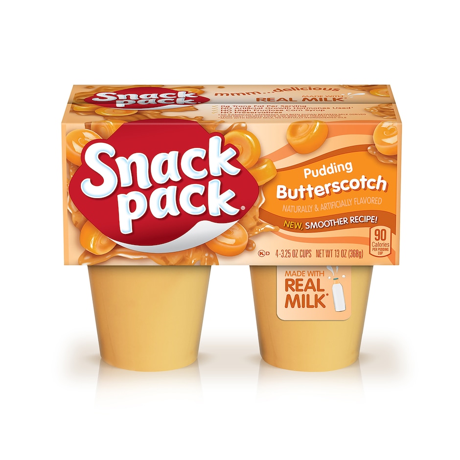 Snack Pack Butterscotch Flavored Pudding, 13 oz. Packs