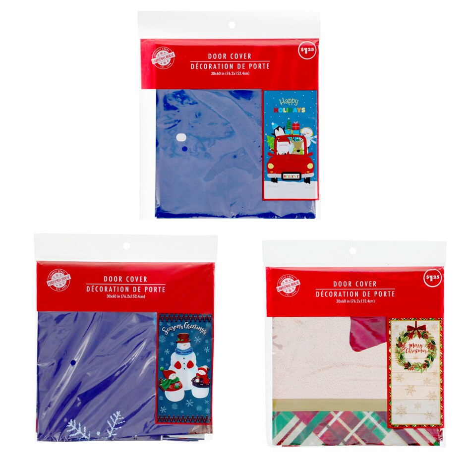 Christmas House Holiday Themed Door Covers, 60x30 in.
