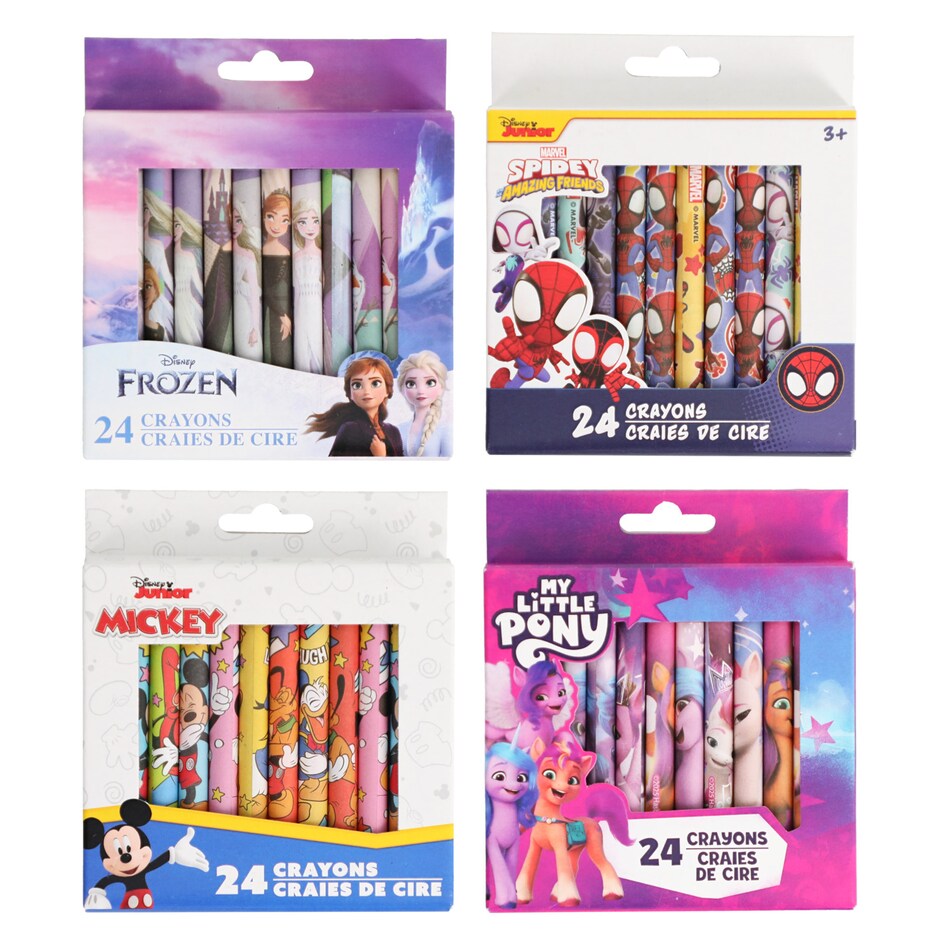 Licensed Colorful Crayons, Assorted Characters, 24-pc Pack. | Dollar Tree