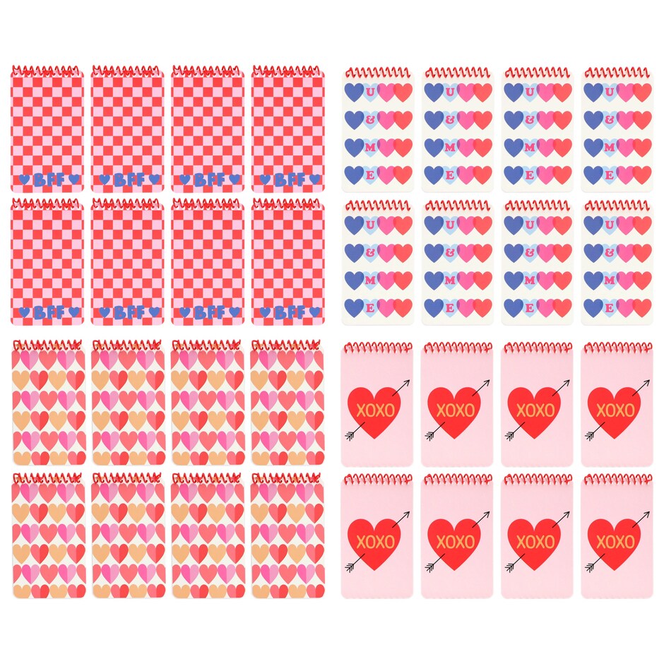 Valentine's Day Spiral Notepad, Assorted Valentine Designs, 8-pc Pack ...