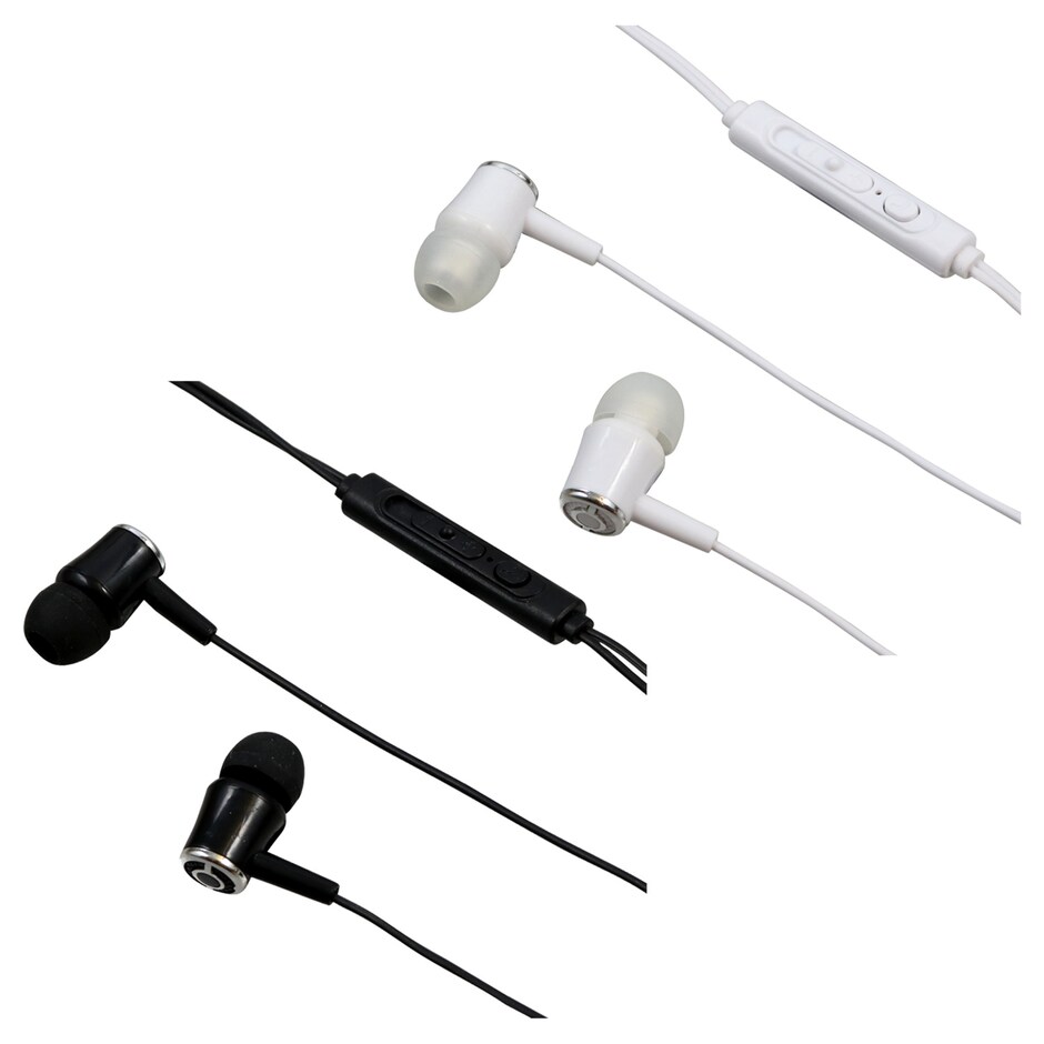 336947-E-Circuit Metallic Swirl Earbuds with Microphones, 48-in.