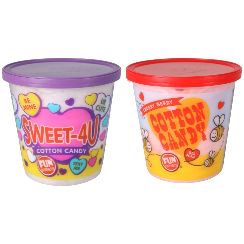 Fun Sweets Valentine's Day Cotton Candy Tub, 2-pc Pack. | Dollar Tree
