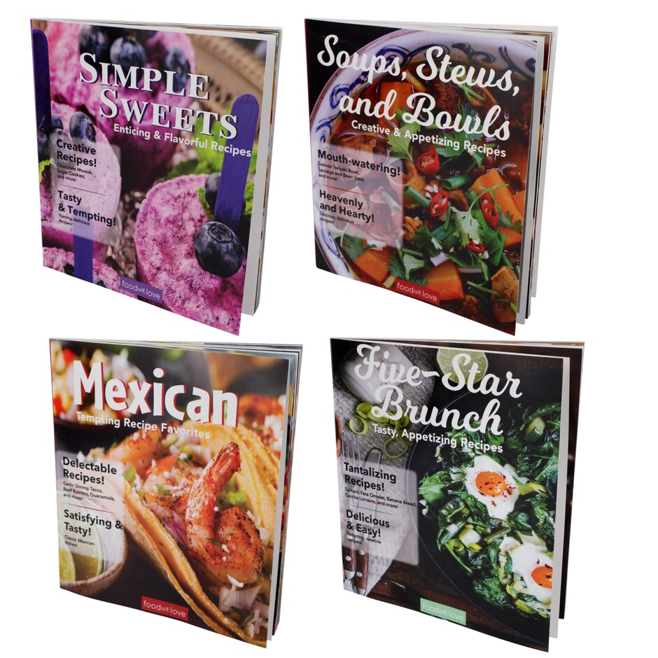 Food We Love Cookbooks, 8x7 in.