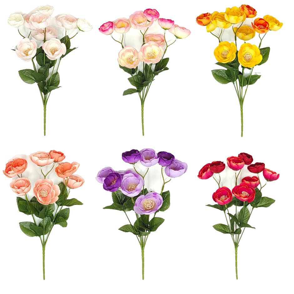 Summer Flower Artificial Camellia Bush, Assorted Colors, 1-ct. | Dollar ...