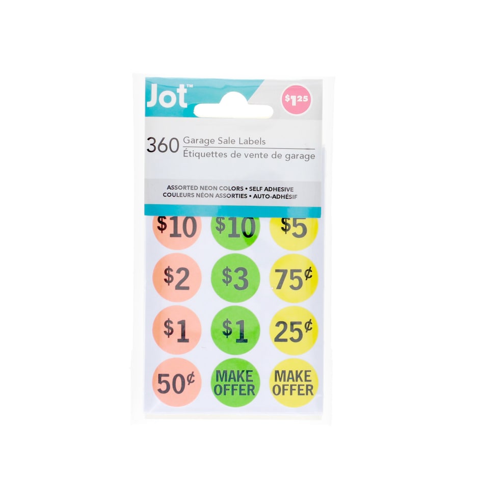 Jot Garage Sale Pricing Labels, 360-ct. Packs