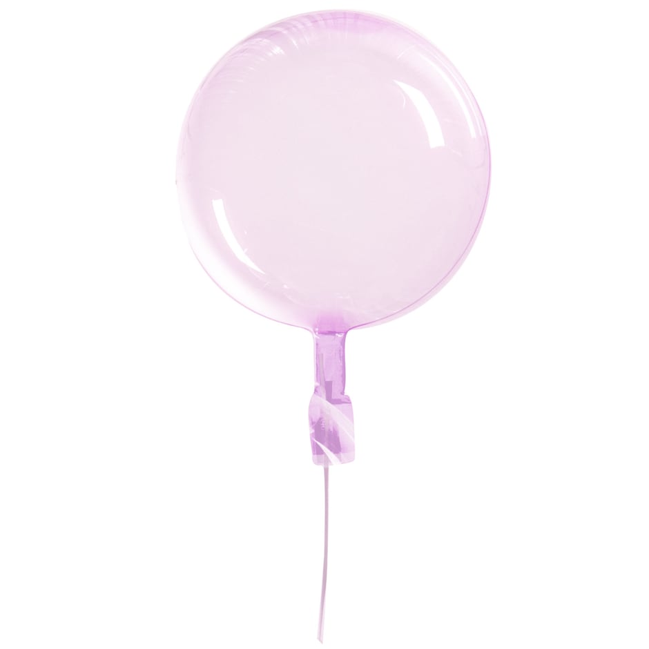 Premium Translucent Pink Bubble Balloons with Ribbon, 12 in.