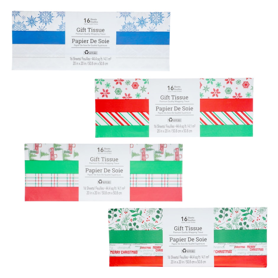Christmas Tissue Paper, Ribbons, Bows, Tags | DollarTree.com