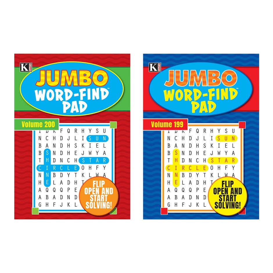 Kappa Jumbo Word-Find Flip Pad, Assorted Volumes, 1-ct. | Dollar Tree