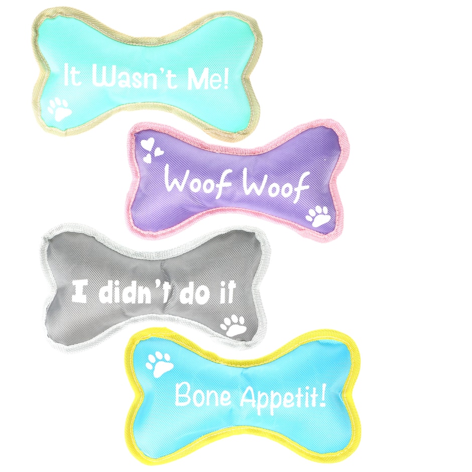 Greenbrier Kennel Club Bone-Shaped Dog Toy with Sentiments, 8.5x4.5x1 ...