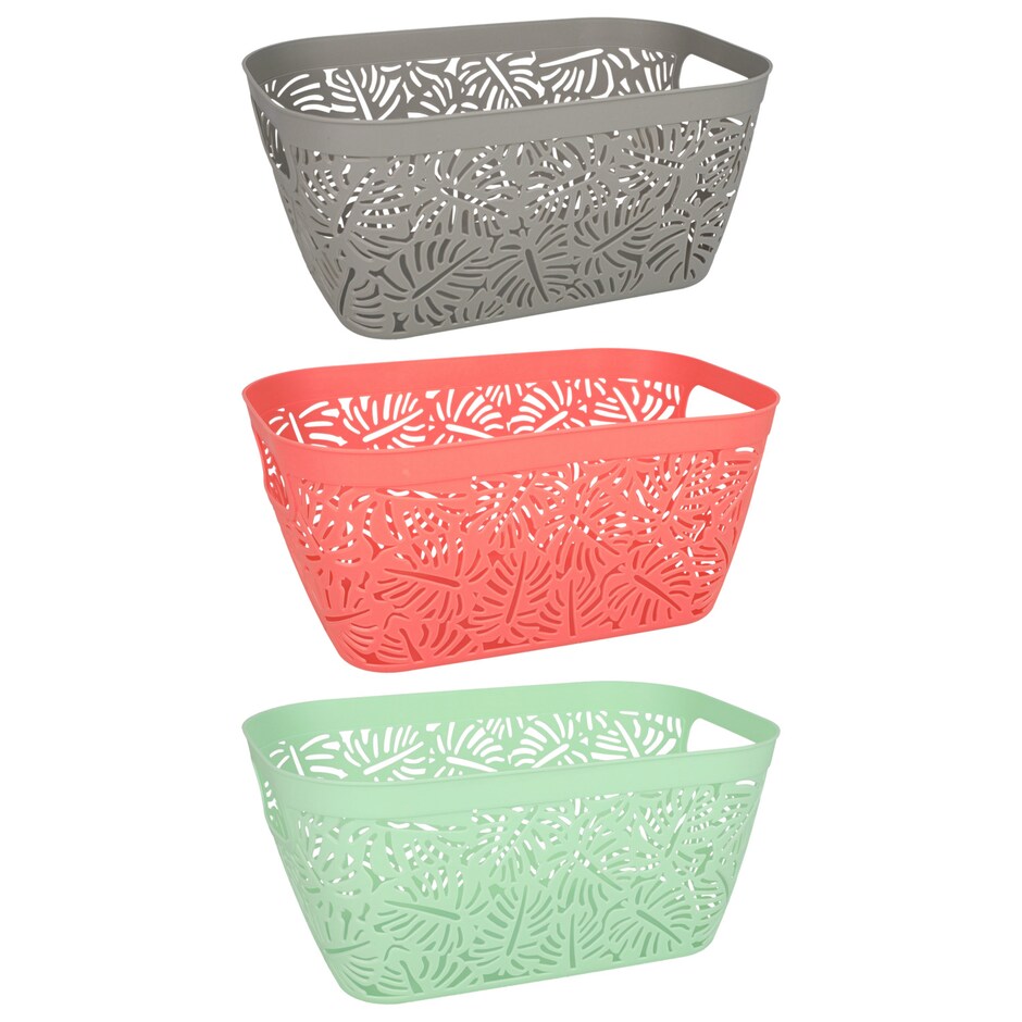 Rectangle Palm Print Baskets, 11.6x7.87 in. | Dollar Tree